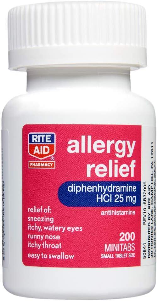 Rite Aid Antihistamine Allergy Relief 25mg - 200 Count | Easy-to ...
