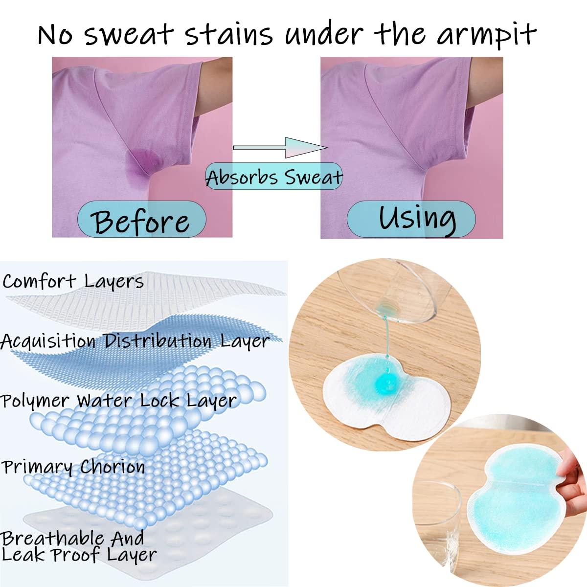 Non-Visible Disposable Armpit Sweat Pads for Women and Men - 40 Pack ...