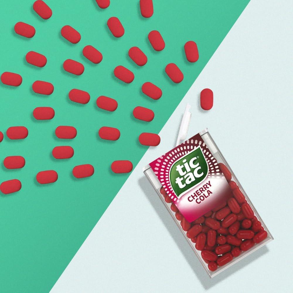 Cherry Cola Tic Tac Mint Sweets - 6 Count Pack for Refreshing Little ...