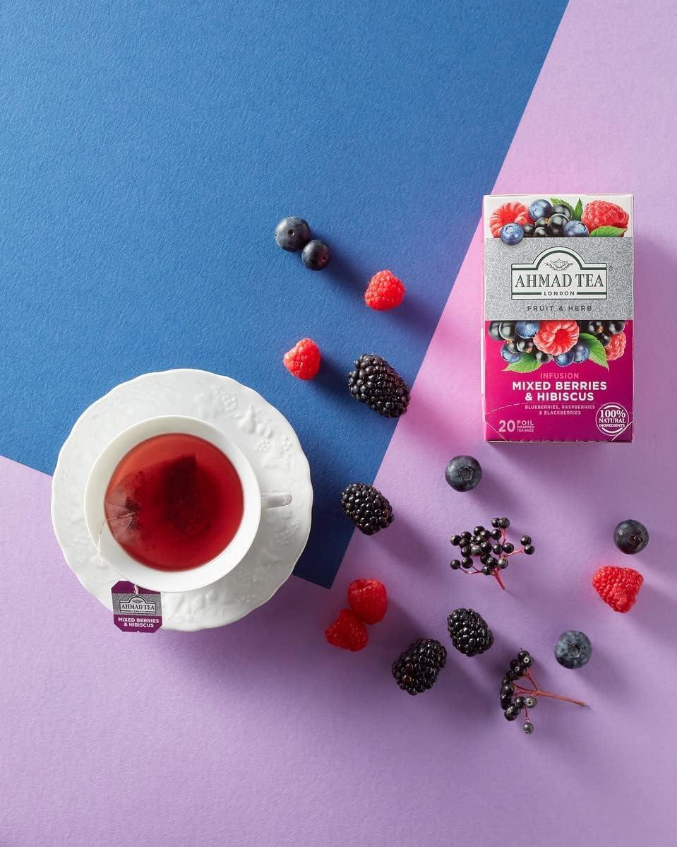 Ahmad Tea Mixed Berries & Hibiscus Infusion - 20 Teabag Sachets | Fruit ...