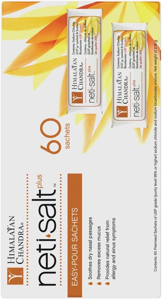 Himalayan Chandra Neti Salt Plus Refill Sachet 60ct - Nasal Wash Salt ...