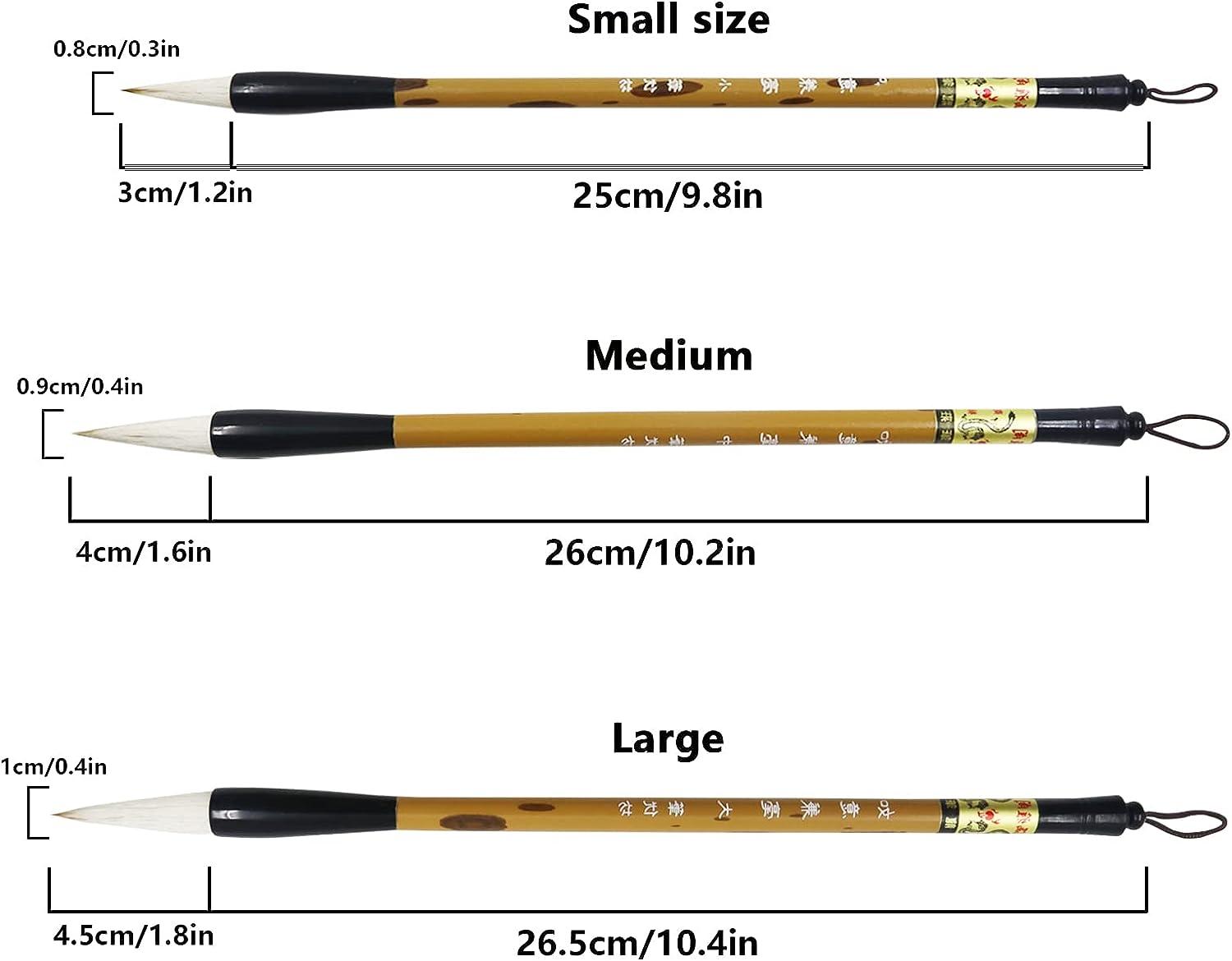 Huakaile Chinese Writing Brushes Set with Bamboo Holder - Traditional ...