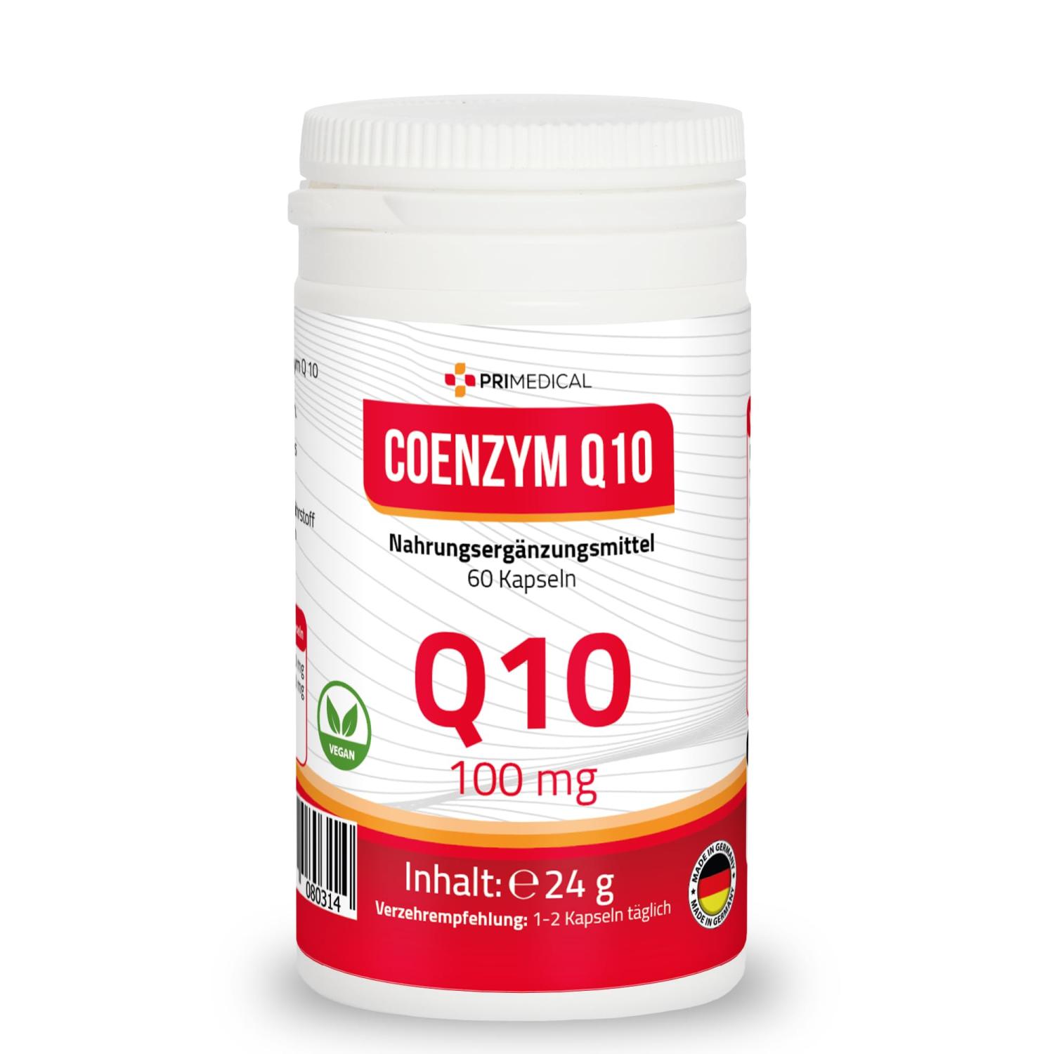 Coenzyme Q10 Capsules Vegan 100mg - Primedical 60 Natural Capsules for ...