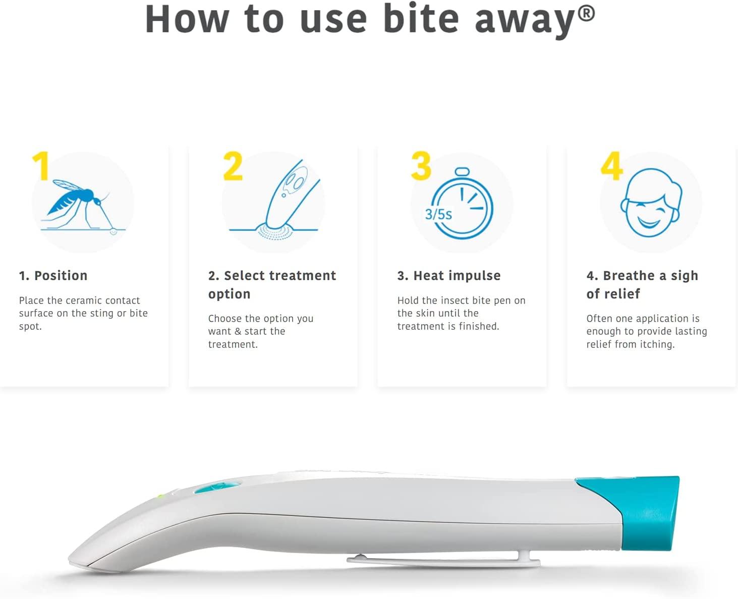 Bite Away 2 Pack Insect Sting Relief Treatment - Chemical-Free, FDA ...