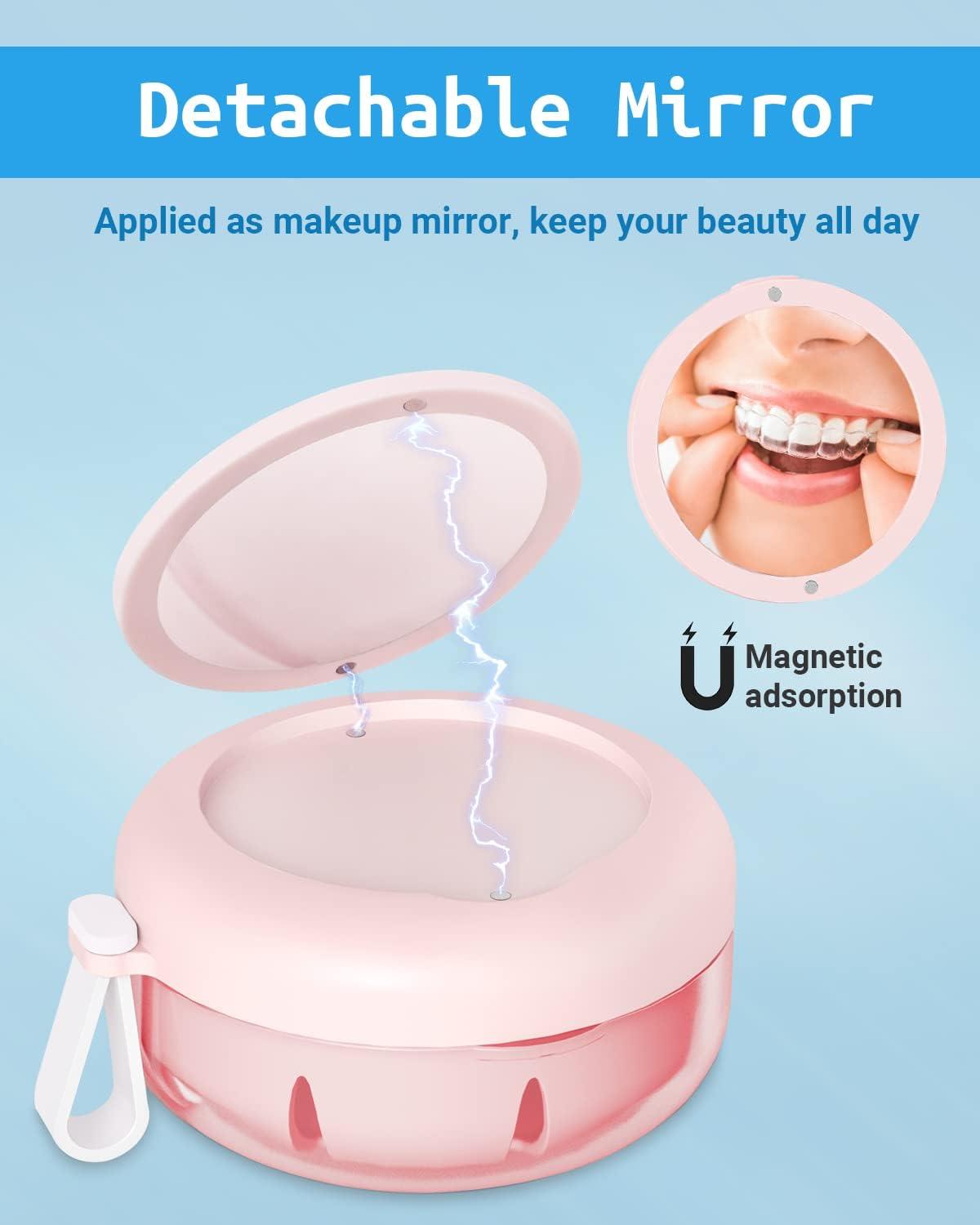 Seancheer Denture Container Set - Prosthetic Box with Cleaning Brush ...