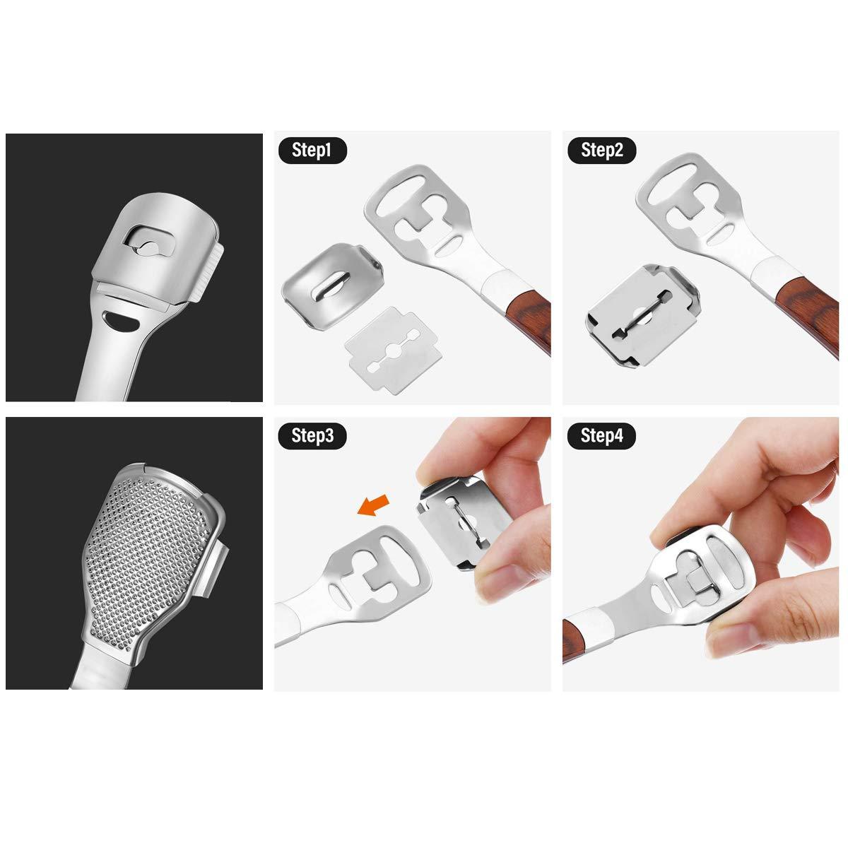 Foot Scraper Pedicure Tool Kit - Dead Skin Remover for Feet, Callus ...