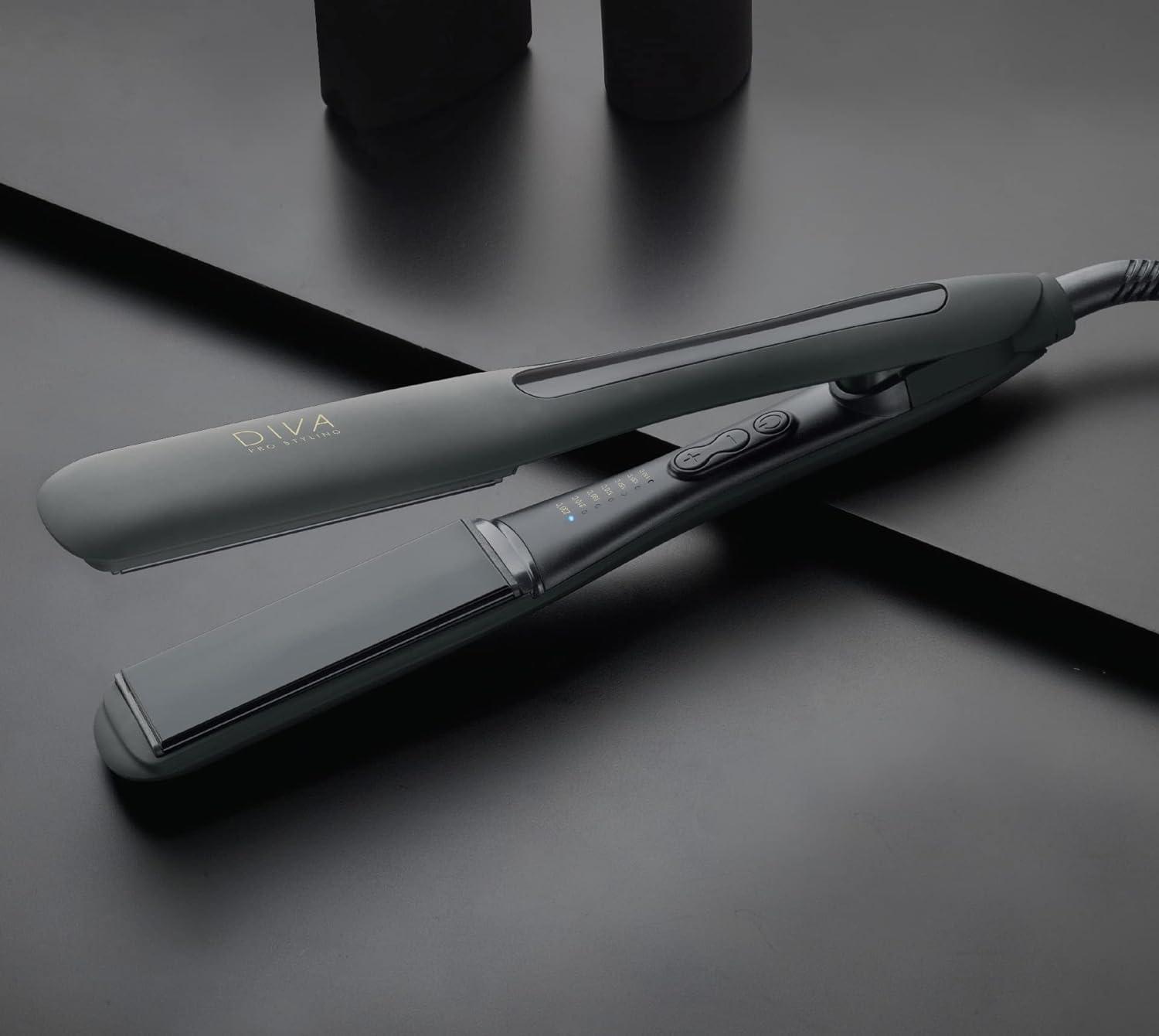 Diva Pro Styling Wide Digital Straightener with Macadamia Argan Oil and ...
