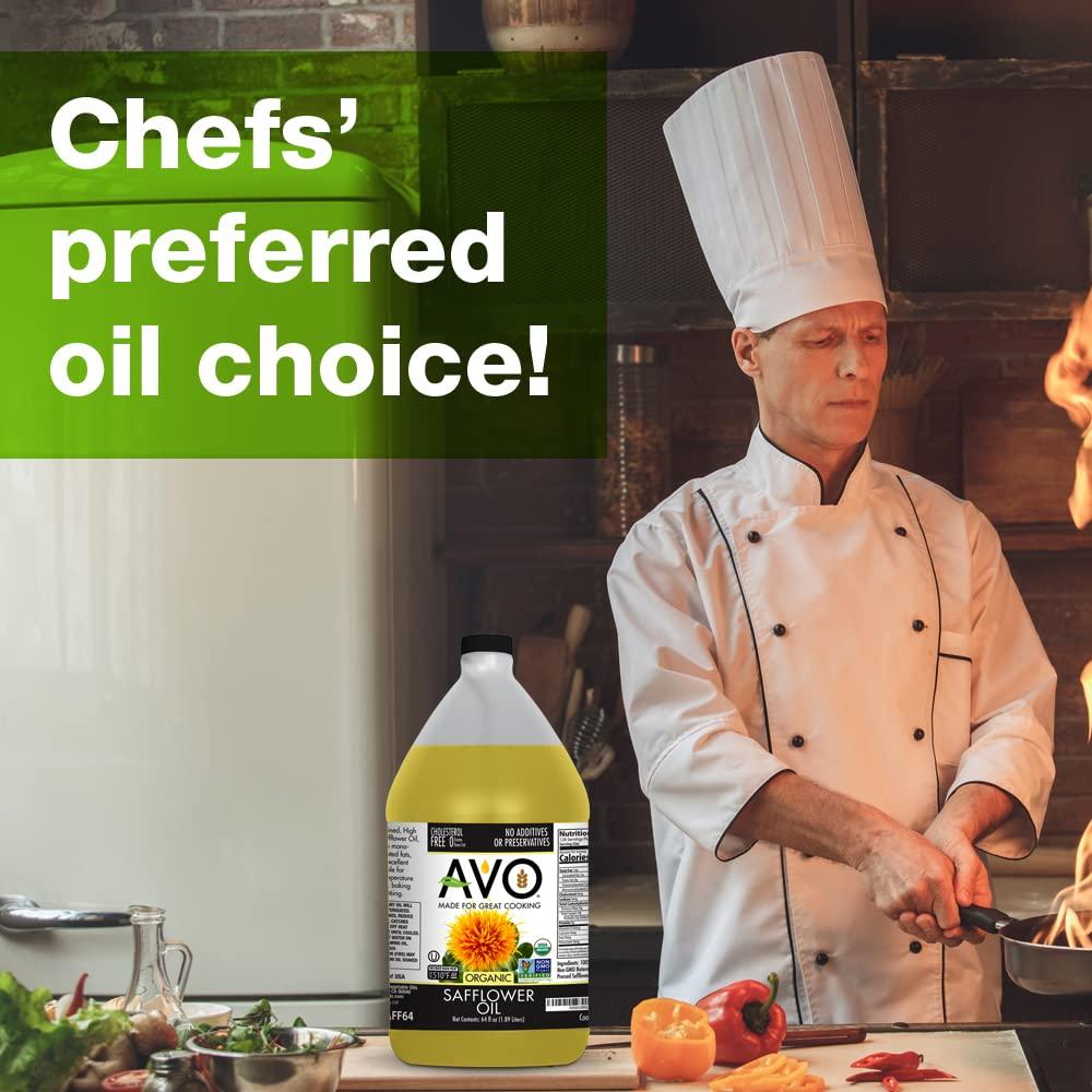 AVO ORGANIC 100% High Oleic SAFFLOWER Oil Frying Baking Non-stick ...