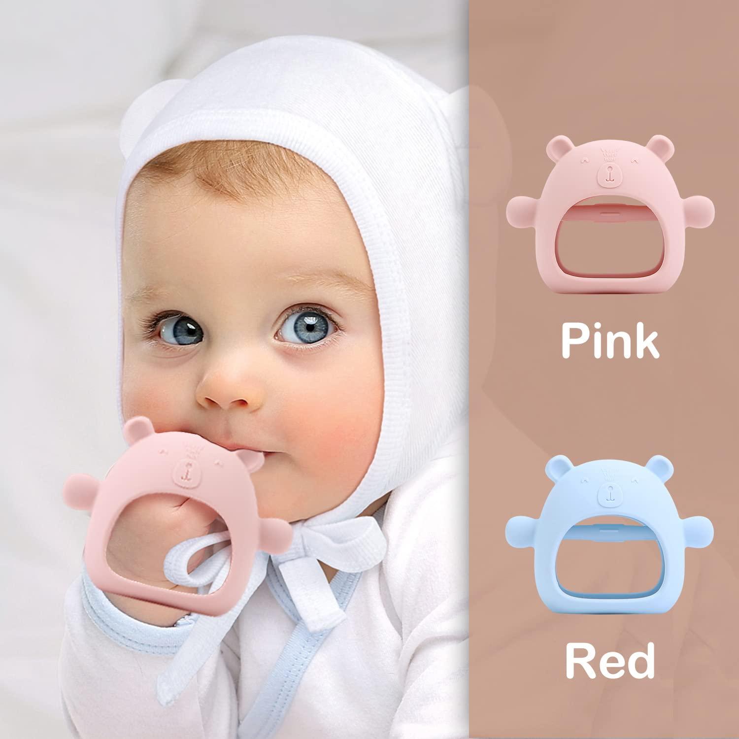 Baby Bite Glove & Bite Ring - BPA-Free Silicone Teething Toys for 3-12 ...