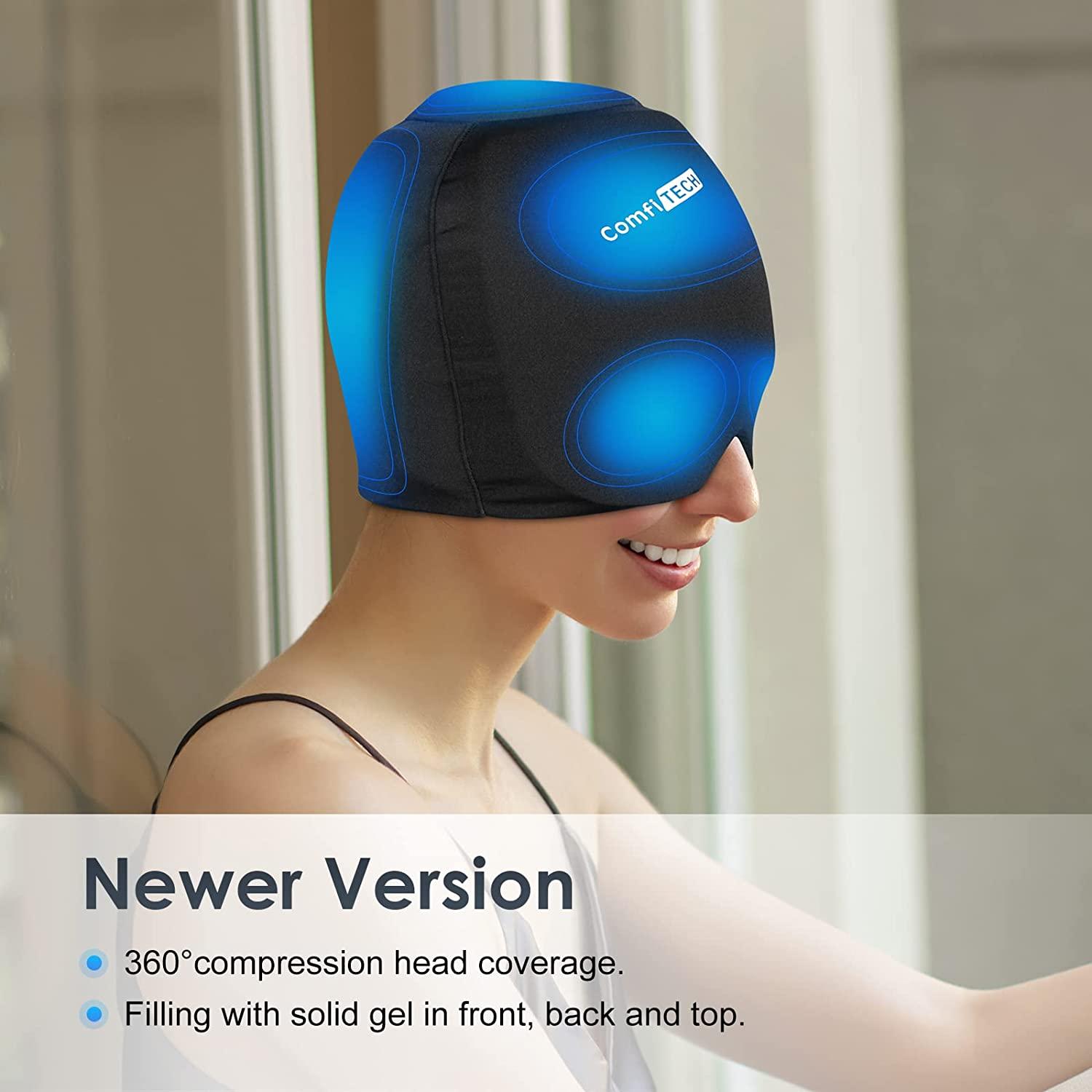 ComfiTECH Migraine Ice Head Wrap - Top Coverage Headache Relief Hat for ...