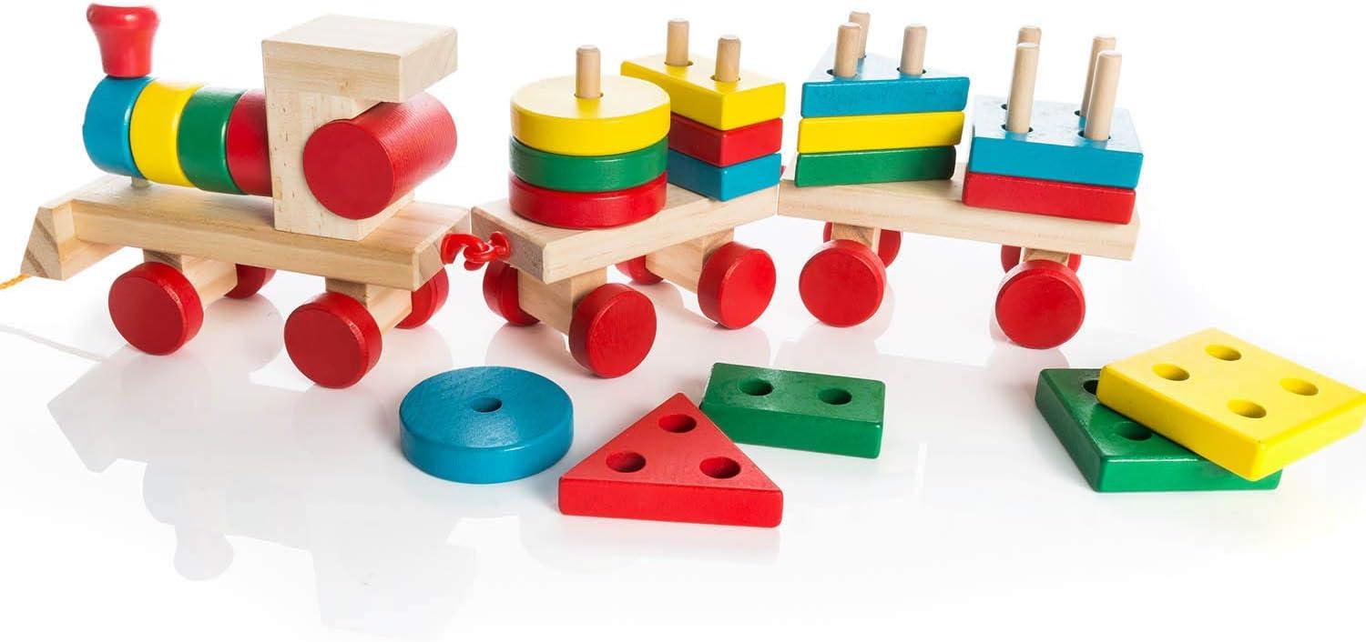 Shop Kids United Wooden Railway Toy - Educational Wooden Train ...