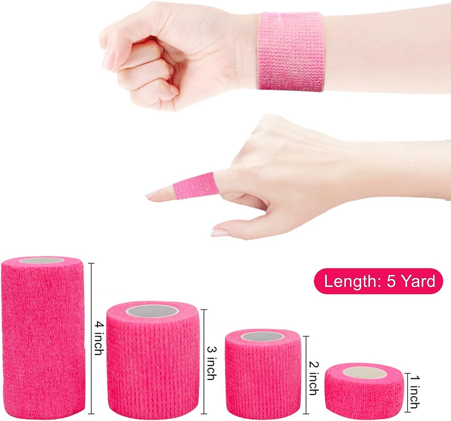 6 Rolls Self Adhesive Bandage Wrap Tape Self Adherent Vet Wrap Tattoo ...