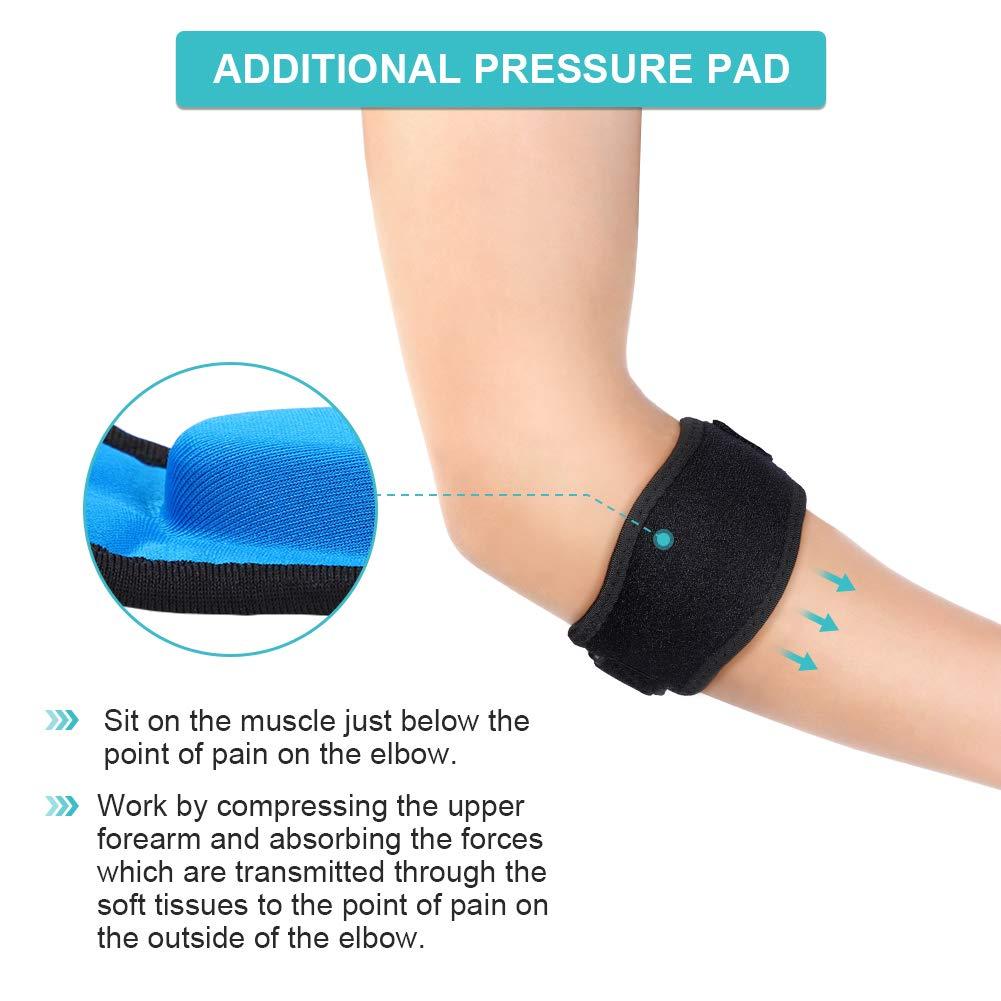 Adjustable Tennis Elbow Brace with Compression Pad - Effective Support ...