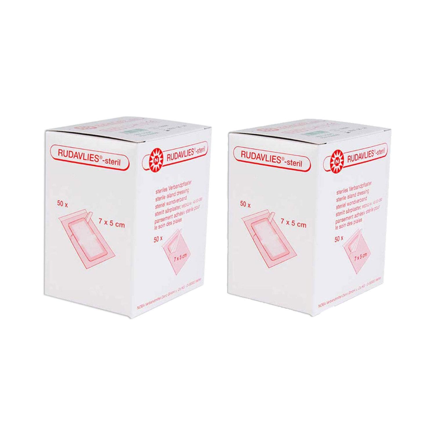 100 Pieces Sterile Wound Plaster - Rudavlies Sterile Plaster 7x5 cm for ...