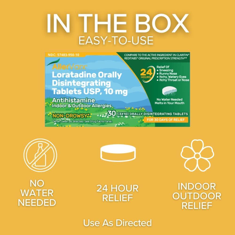 AllerVarx Loratadine 10mg Orally Disintegrating Tablet - 24 Hour ...