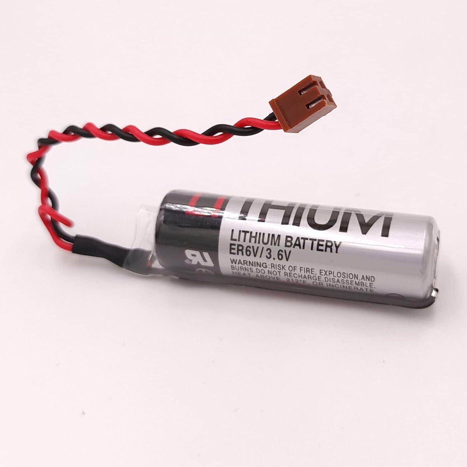 Buy 10 Pack ER6VCT ER6V/3.6V PLC Batteries for Robot OTC - 2000mAh Small Brown Plug ...