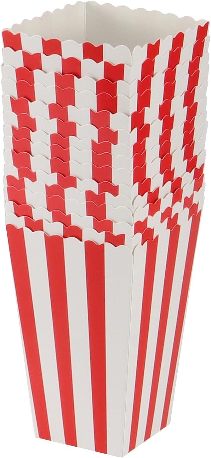 ZOENHOU Pack of 120 Popcorn Bags Red/White Striped Popcorn Bags Small ...
