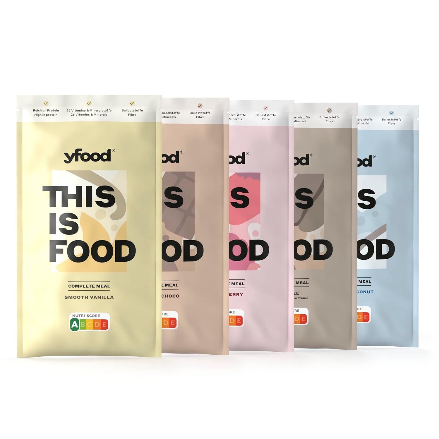 Yfood Drinking Meal Powder Trial Package - 10 Meals 5 Varieties | Sugar ...