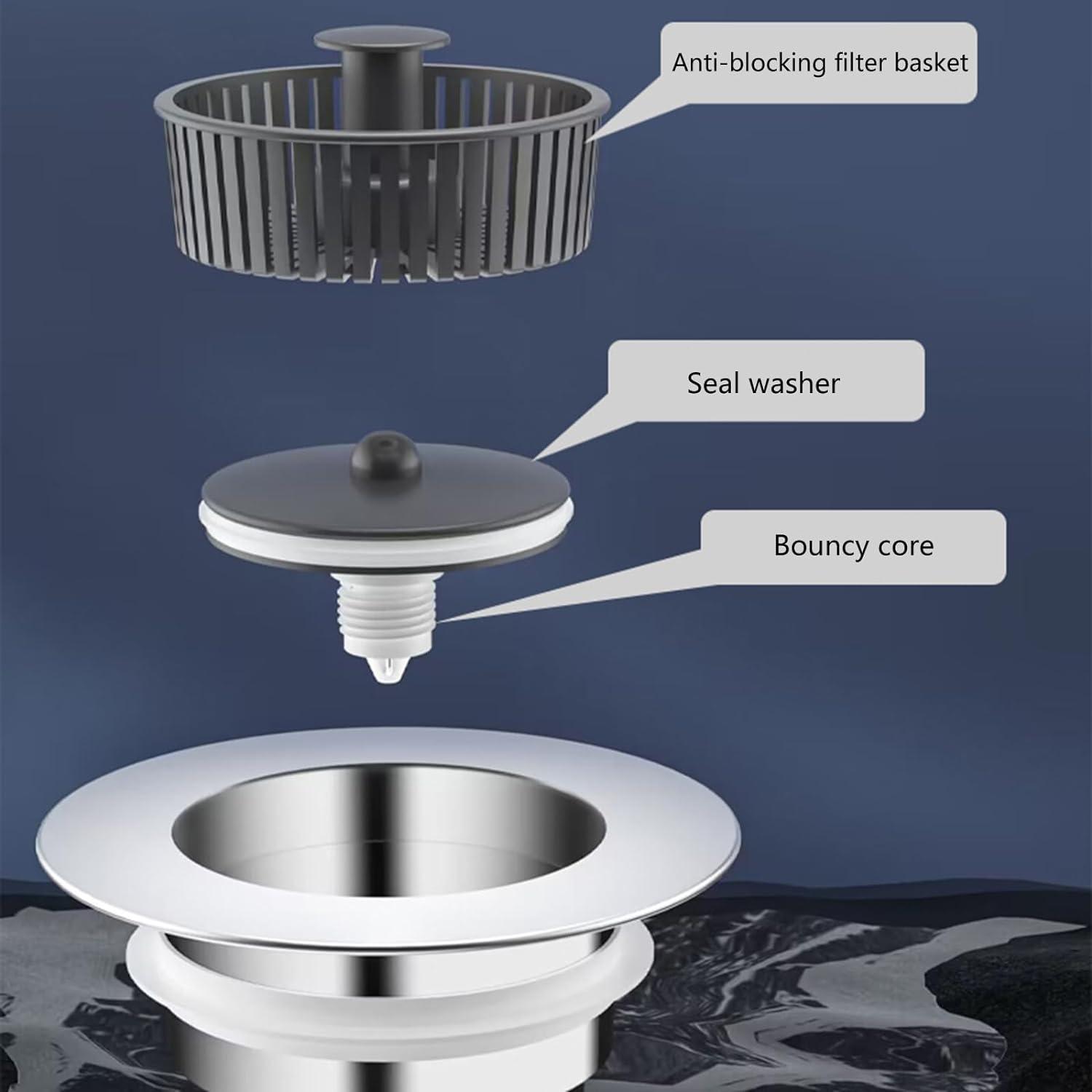 Upgraded Sink Filter Bathroom Shower Hair Filter Catch Drain Cover ...