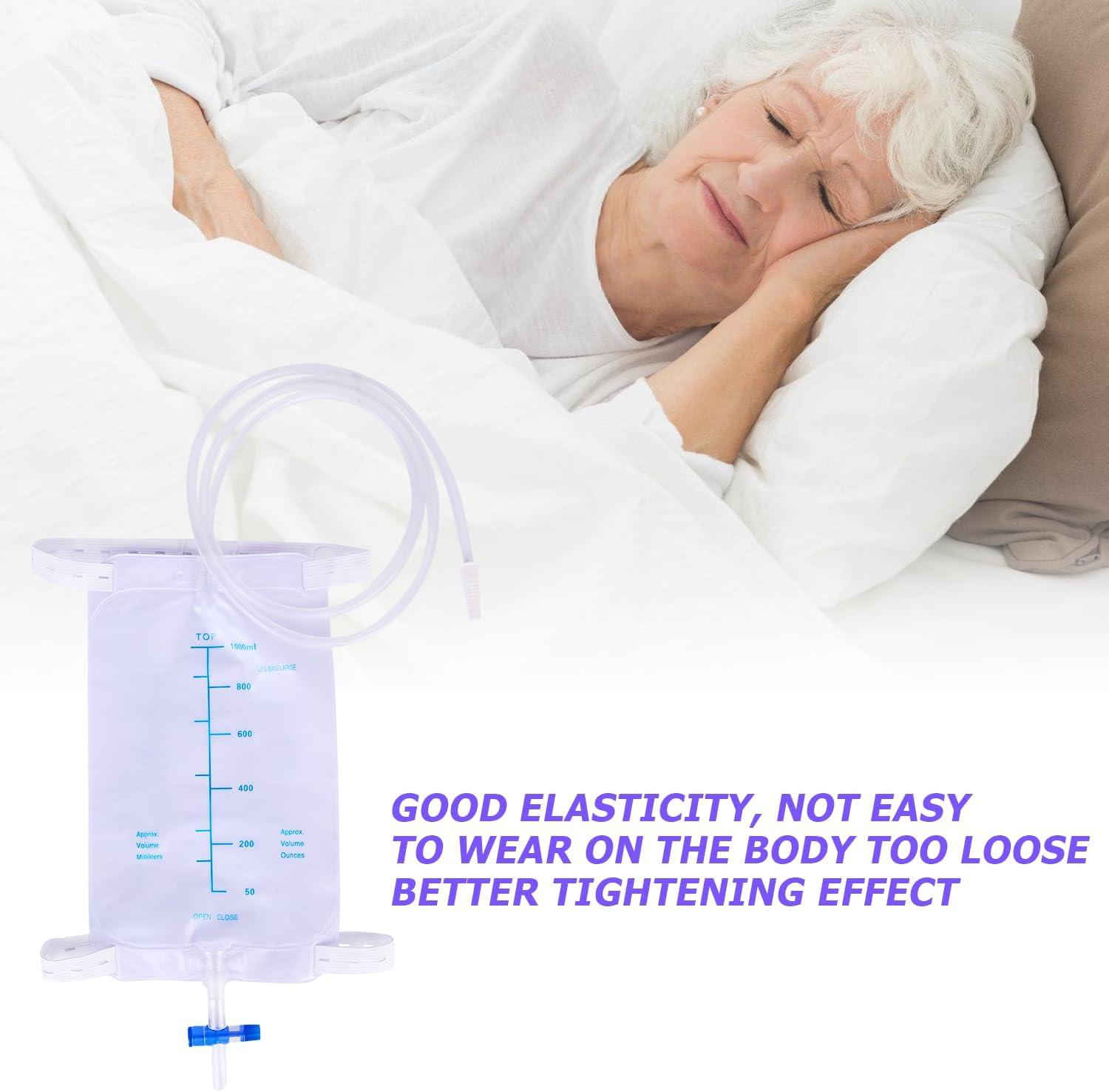 5-Pack 1000ml Urine Pouches | Leg Bag Urine Drainage Bags with Straps Valve & T Drain ...