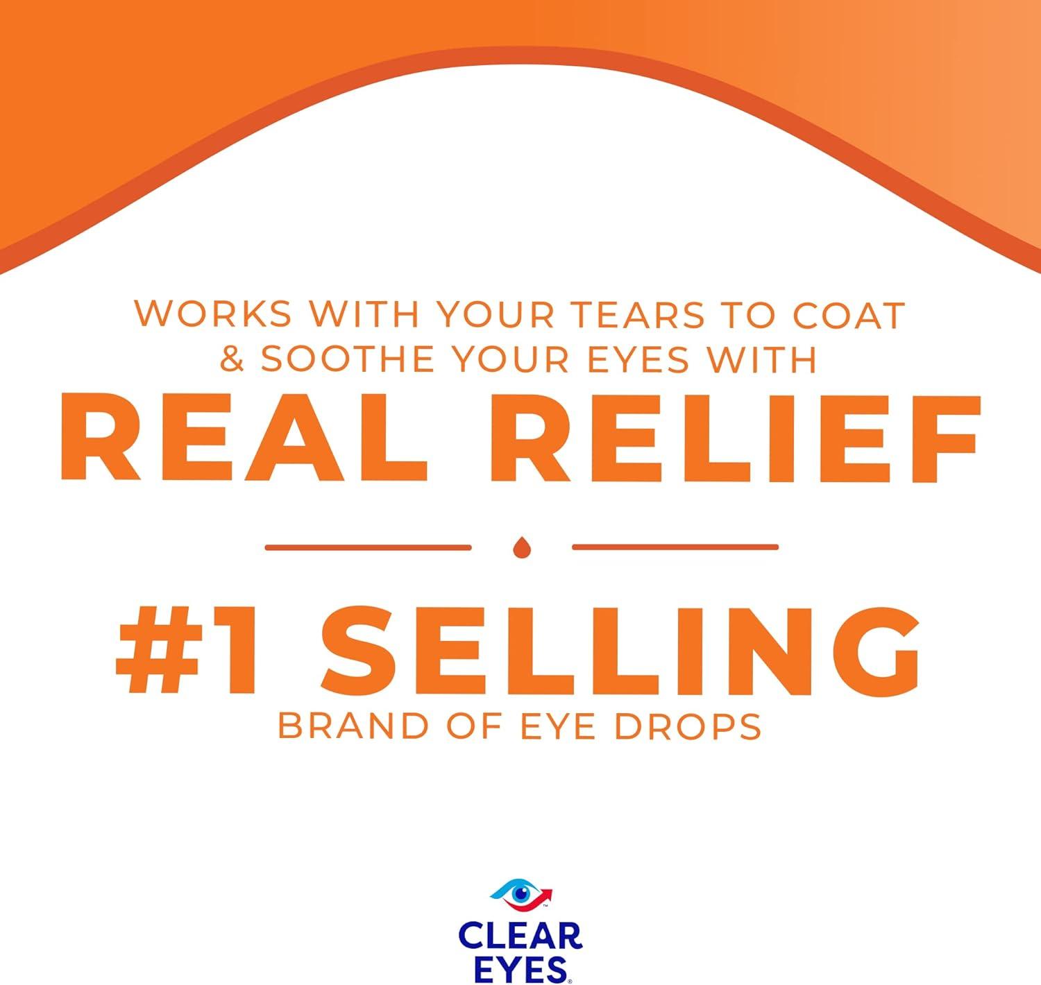Clear Eyes Eye Drops - Natural Tears Lubricant 0.5 Fl Oz (Pack of 3 ...