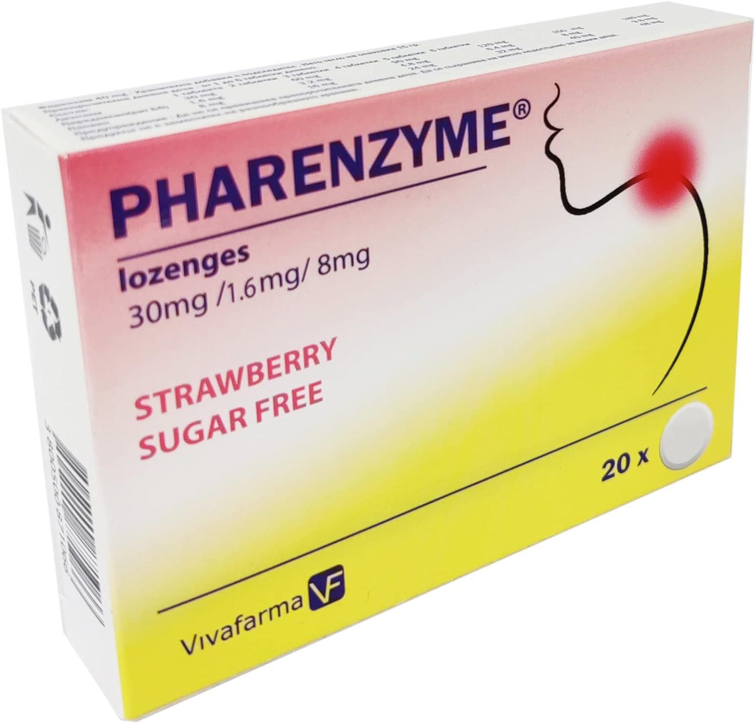 Throat Lozenges Sugar Free - 20 lozenges - Sore Throat Relief - Enzyme ...