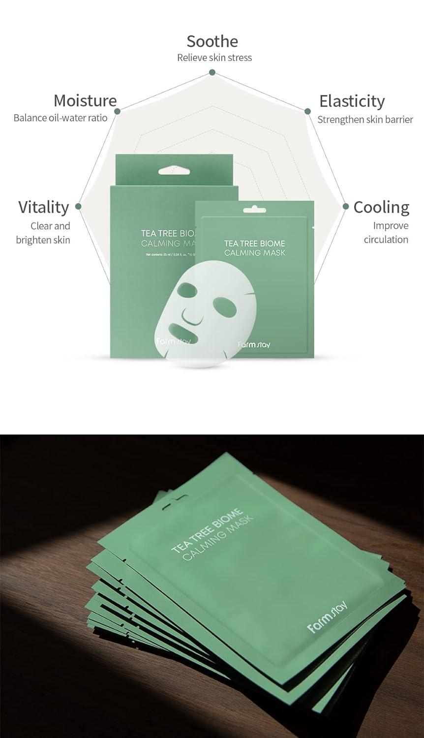 Farmstay Tea Tree Biome Calming Mask - 10 Sheets (25ml each)