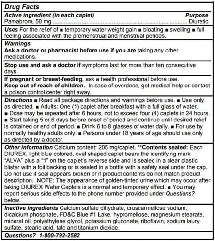 Diurex Max Water Pills - Maximum Strength Caffeine-Free Diuretic for ...