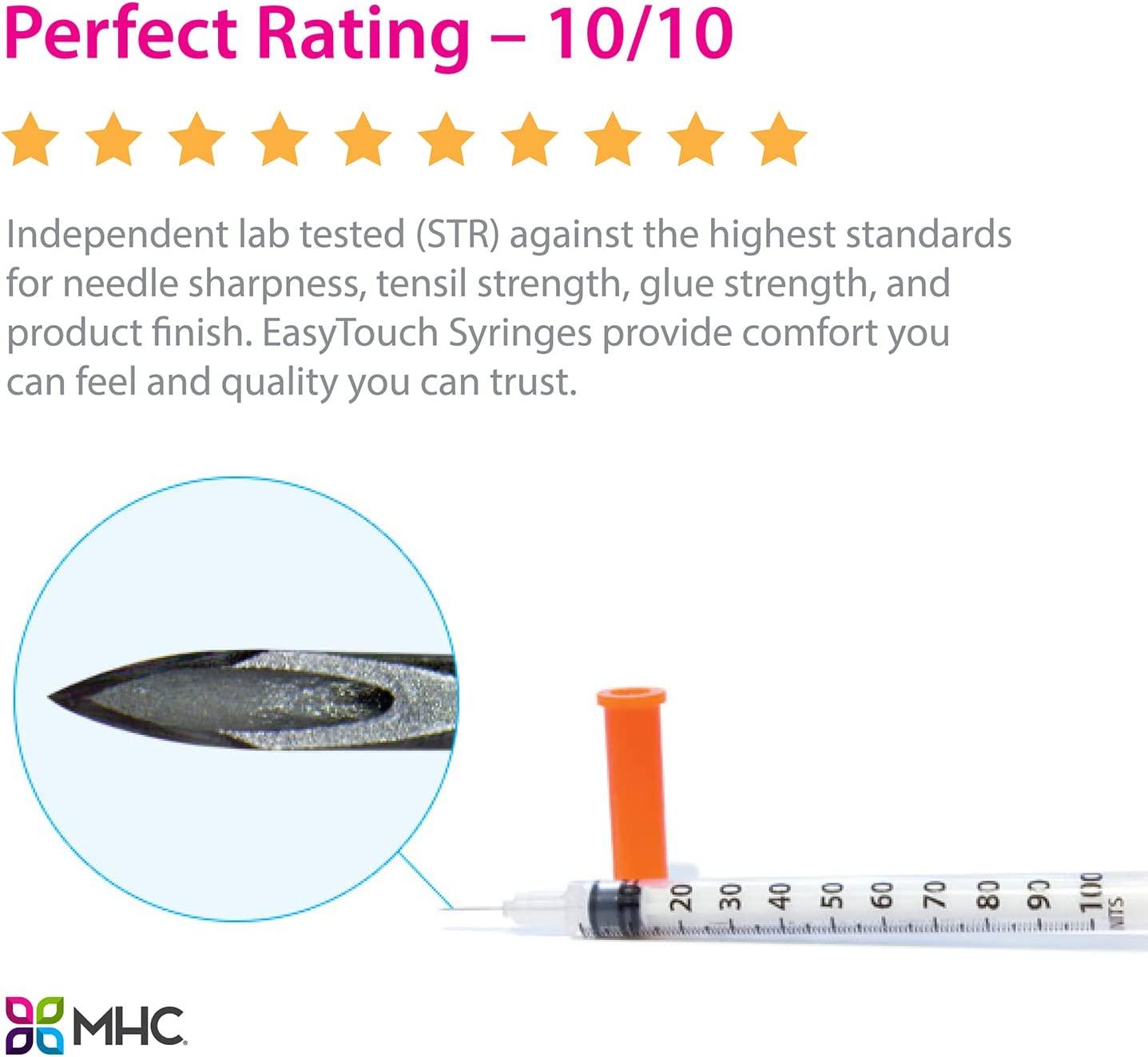 EasyTouch U-100 Insulin Syringe 31G 0.5cc 5/16-Inch (8mm) - Box of 100 | Buy Now with Express ...