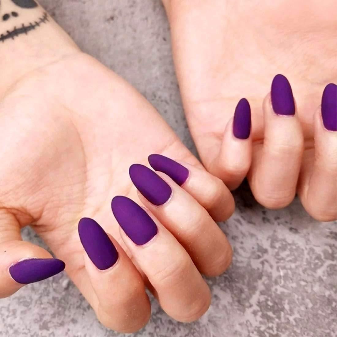 Purple Matte Acrylic Nails