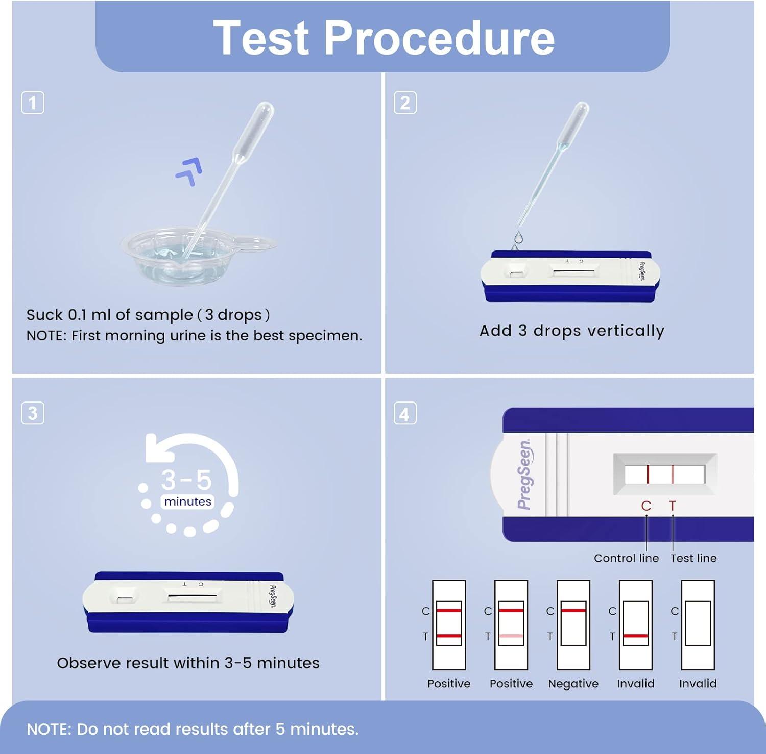 Accufast Pregnancy Test Cassette - 3 Early Tests 10 MiU/ml HCG 99.99% ...