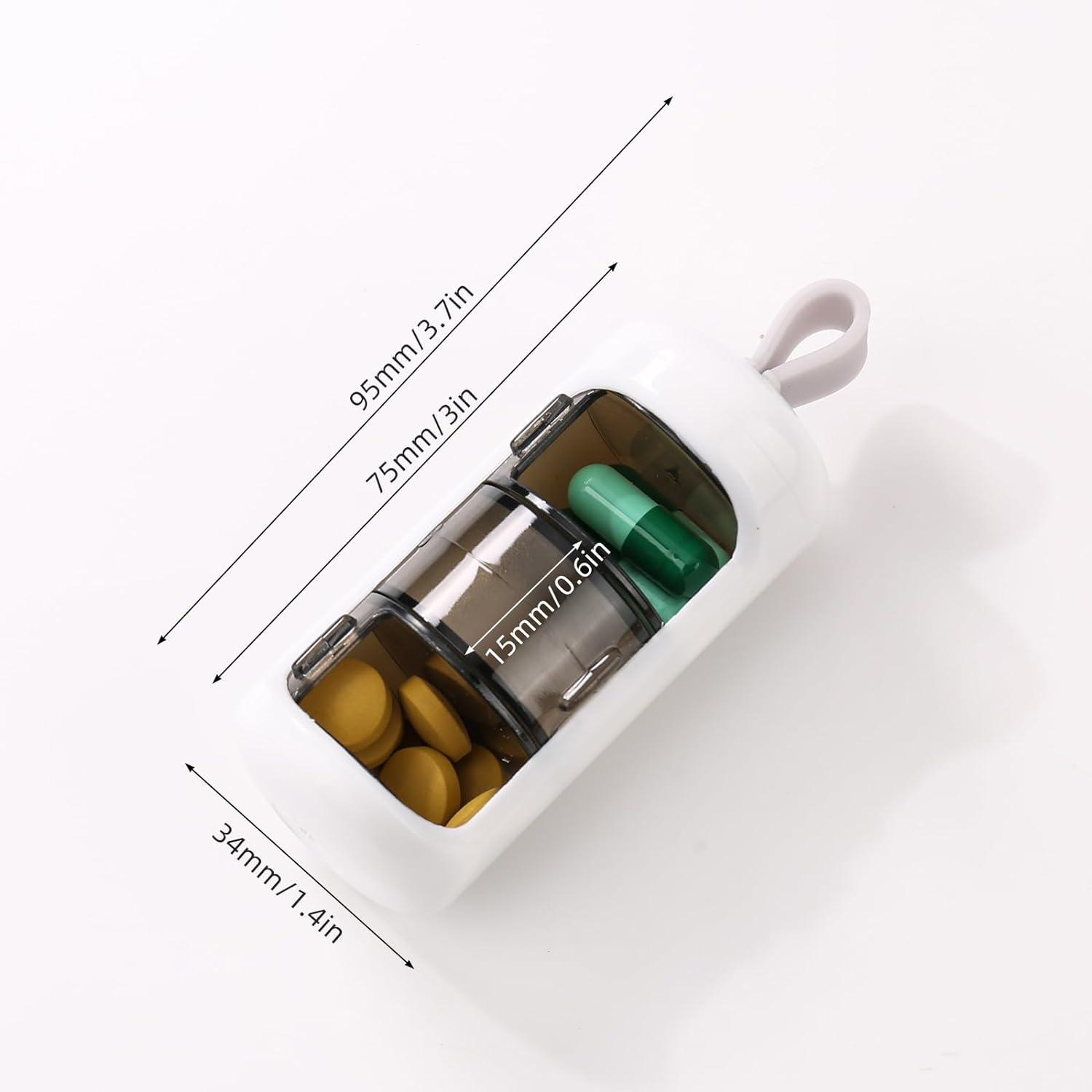 Jingyi Blue Tablet Pill Box - Portable Vitamin Organizer for On-the-Go ...