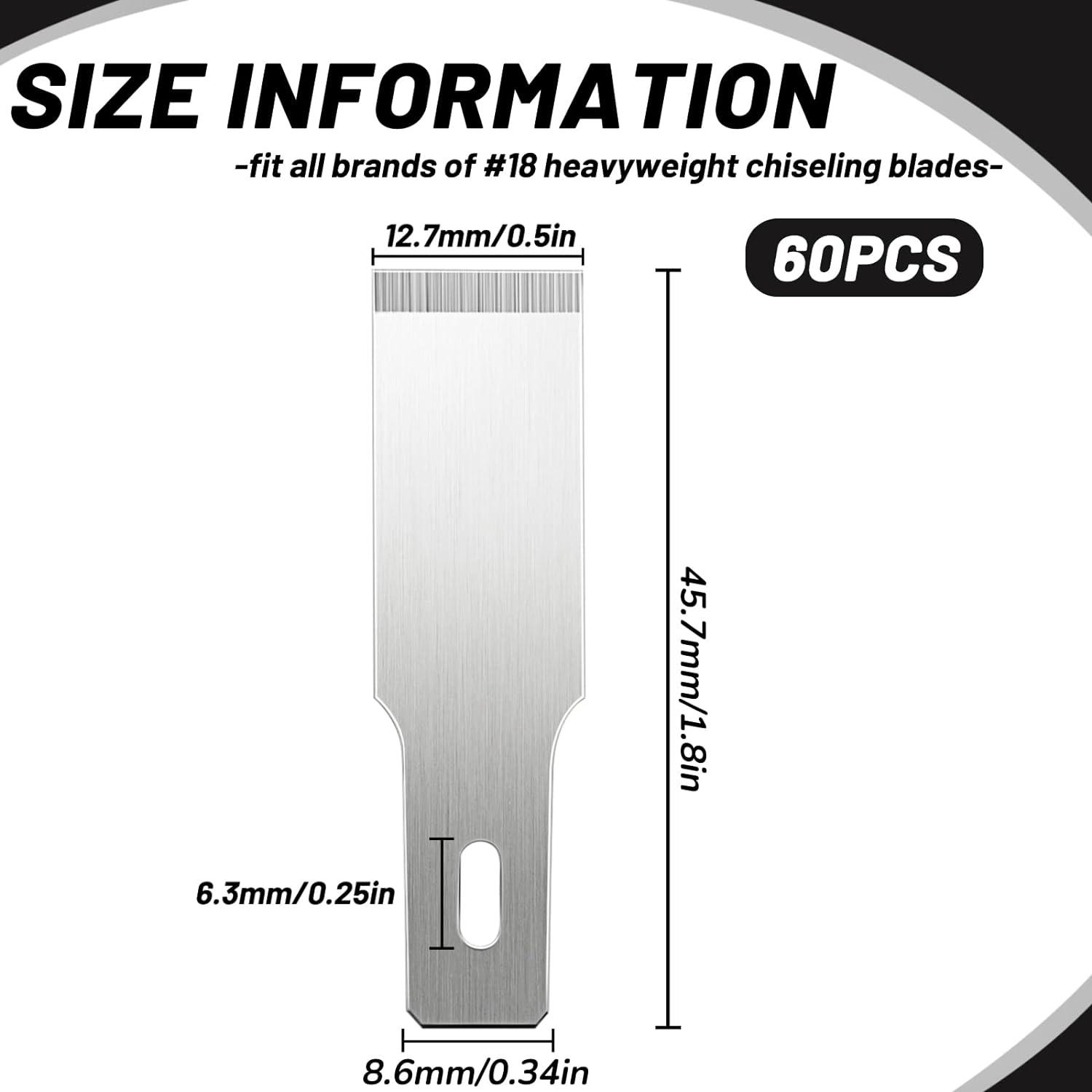Size 18 Chiseling Blades SK5 Knife Blades No Handles Knife Square Blade ...