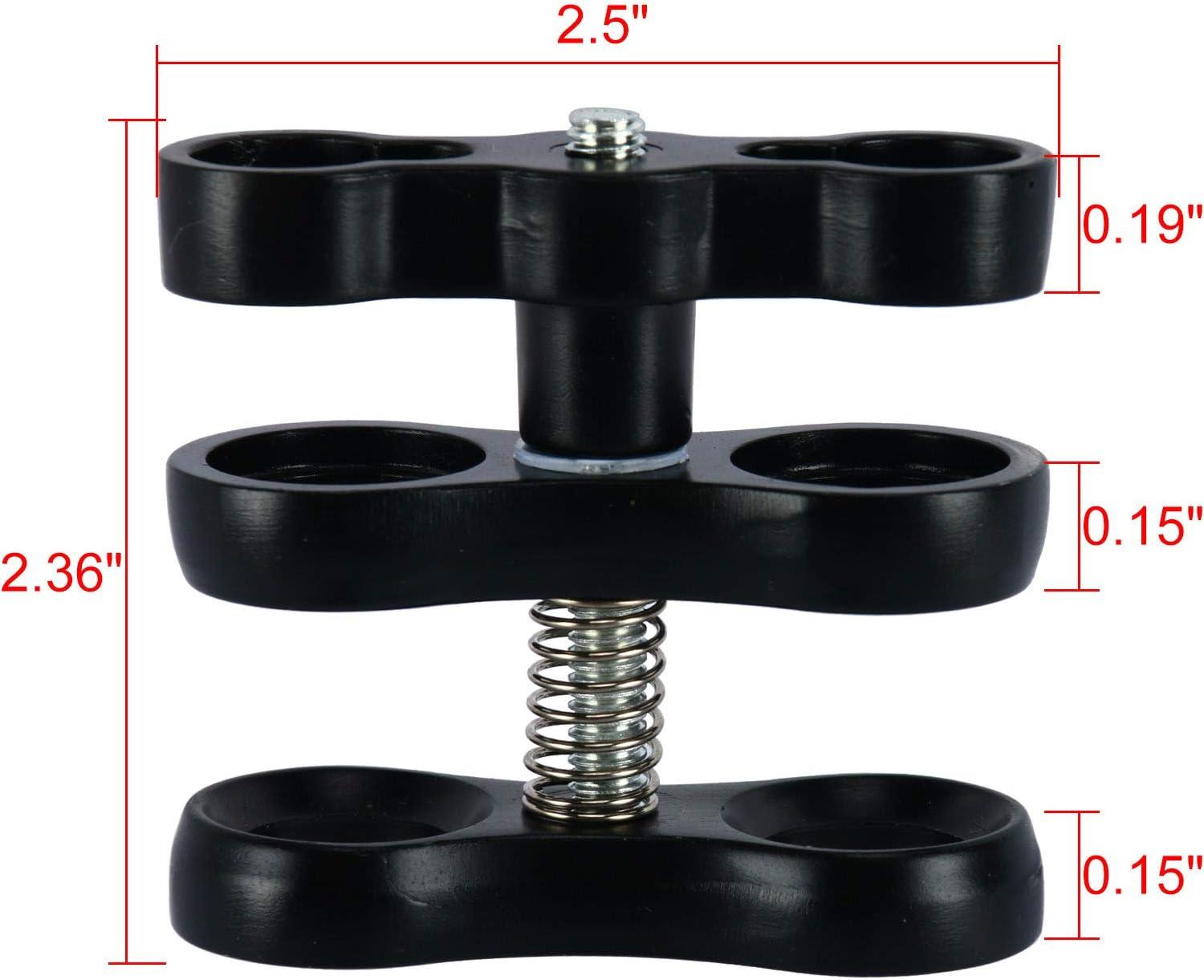 Amarine Made 1 Inch Black Underwater Ball Clamp Mount - 2 Pack for ...