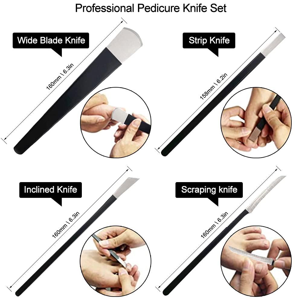 Pedicure Knife Set - 4Pcs Ingrown Toe Nail Correction Tools with ...