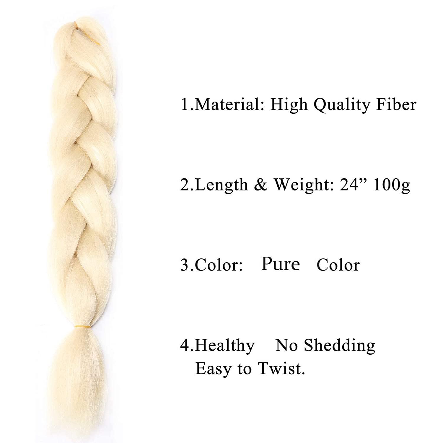 613# Blonde Braiding Hair Extensions - 24 Inches, Synthetic Fiber, 100g ...