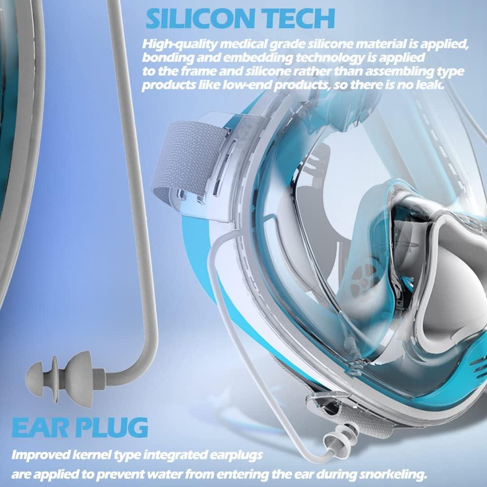 Free Diving V3 Full Face Snorkel Mask CO2 Tech & Air Fitting Tech ...