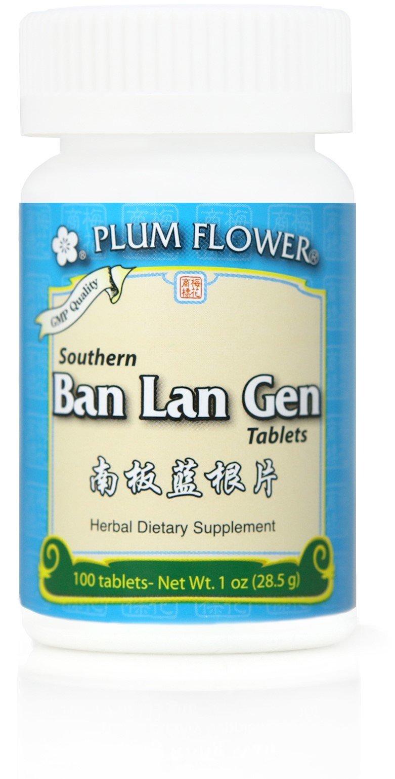 Plum Flower Ban Lan Gen Tablets - Nan Ban Lan Gen Pian - 100 ct ...