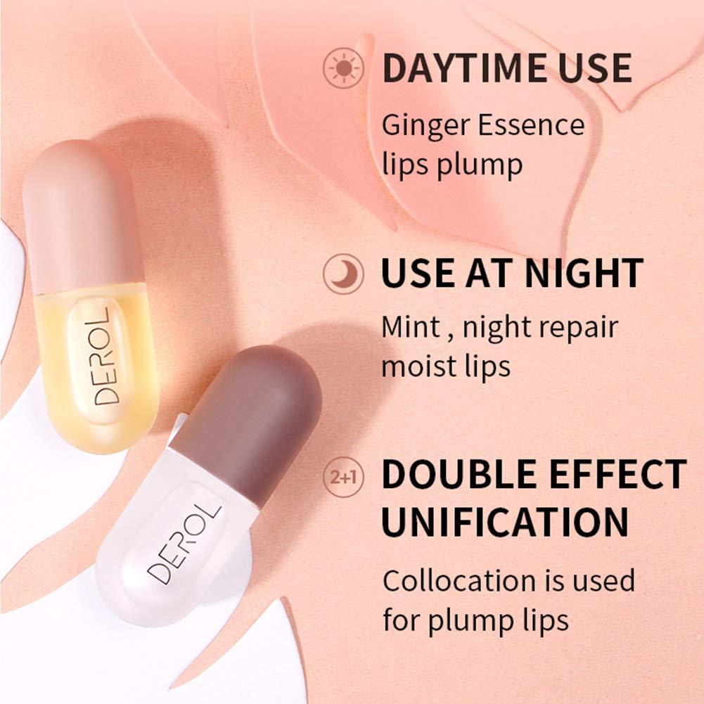 Lip Plumper Set - Natural Lip Enhancer & Care Serum for Fuller Lips - Hydrating, Reduce Fine ...