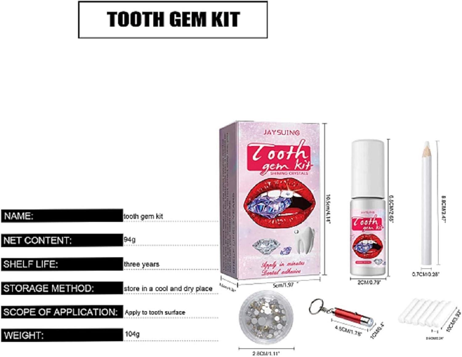 Tooth Gemstone Set | DIY Teeth Gems Kit with Glue | Tooth Jewelry ...
