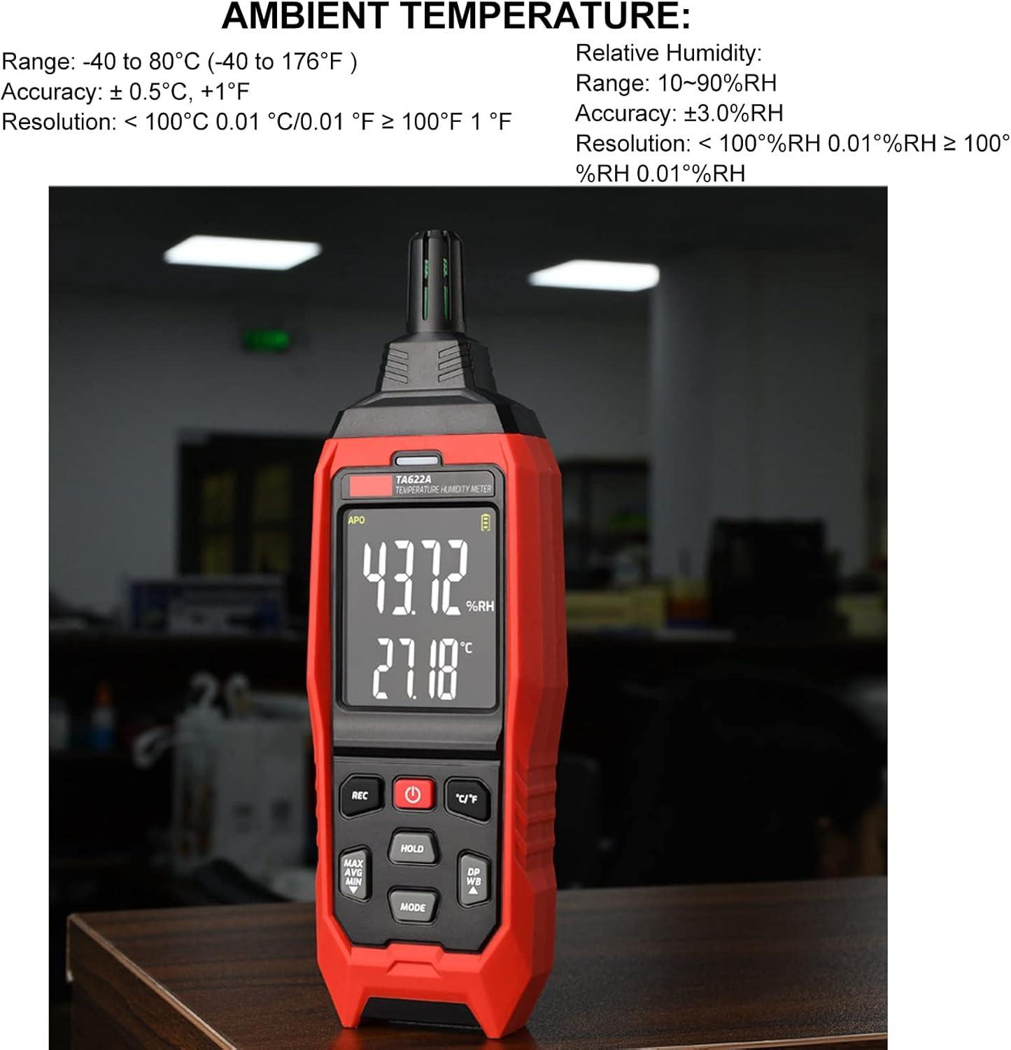 Digital Humidity & Temperature Meter - LCD Dew Point Tester Hygrometer ...