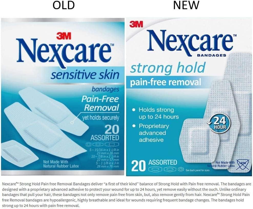Nexcare Strong Hold Bandages Assorted 20 Bandages Per Box (Pack of 3 ...