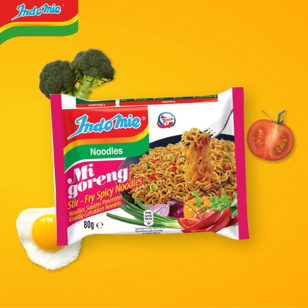 Indomie Mi Goreng Pedas Instant Noodles - Spicy Flavor (80g Pack) - Buy ...
