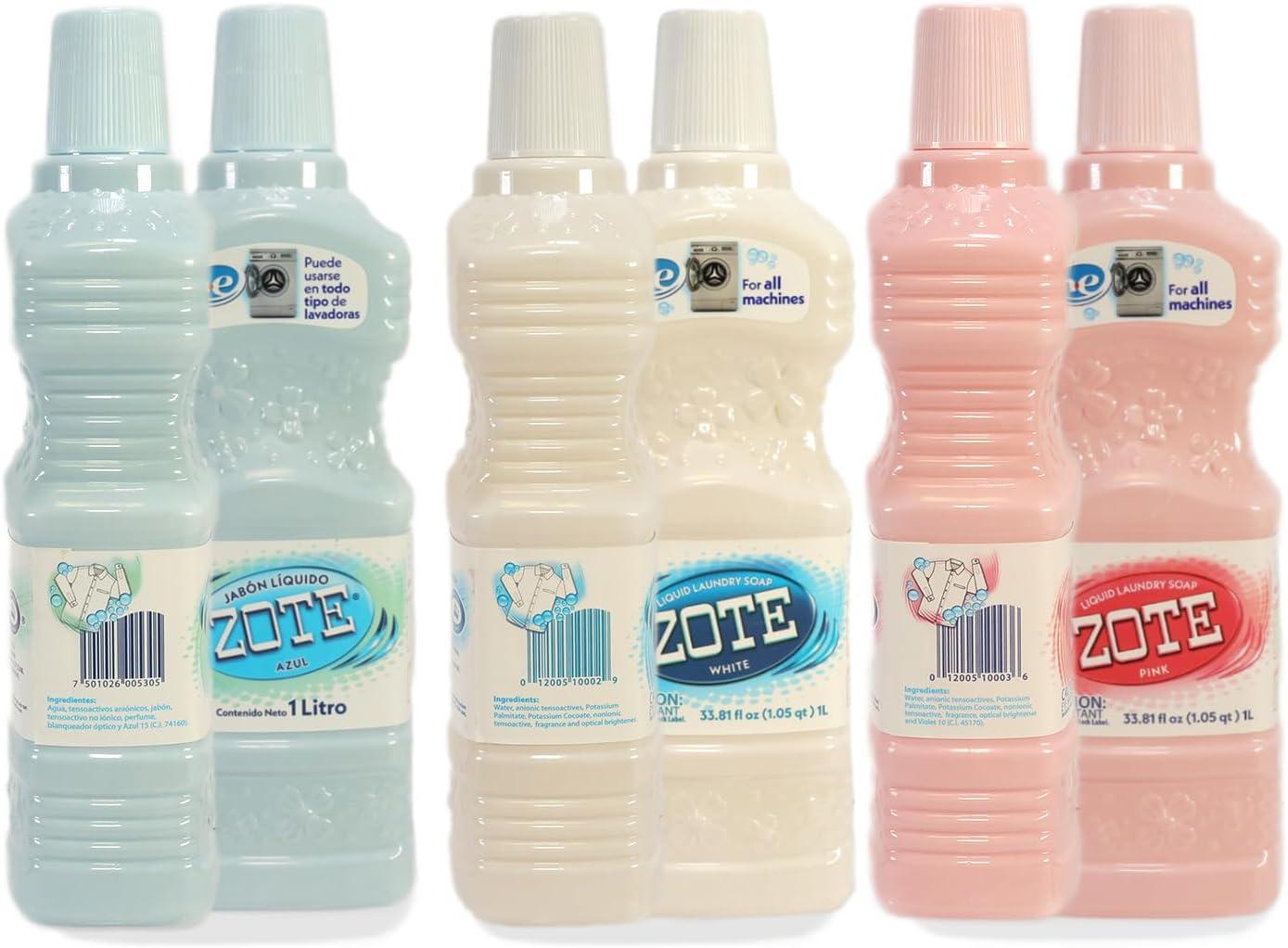 Zote Liquid Soap Variety Pack - 3 Bottles of Azul Blanco Rosa | Premium ...