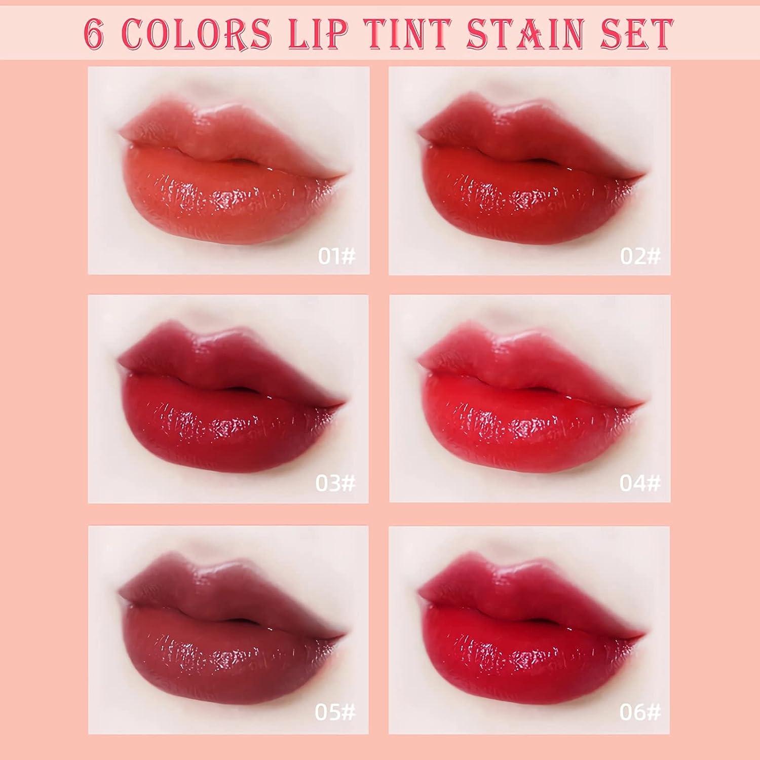 6 Colors Matte Velvet Lip Tint Set - Long-Lasting & Waterproof Korean ...
