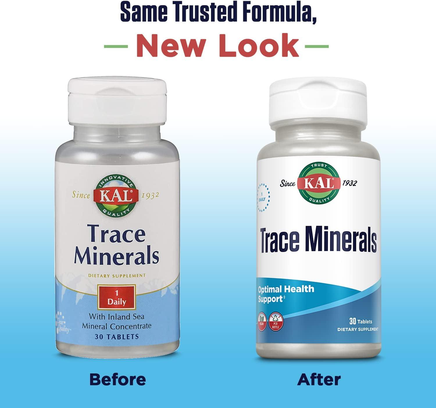 Kal Trace Minerals Actisorb Tablets 30 Count - Essential Mineral ...