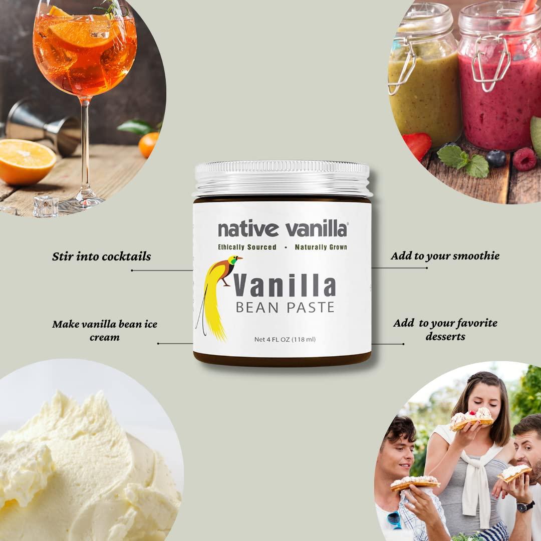 Native Vanilla - All Natural Pure Vanilla Bean Paste - 4 Fl Oz - Ideal ...