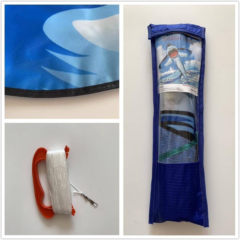 Shark Kite for Kids and Adults - Easy to Fly, 300 FT Kite Line Included ...