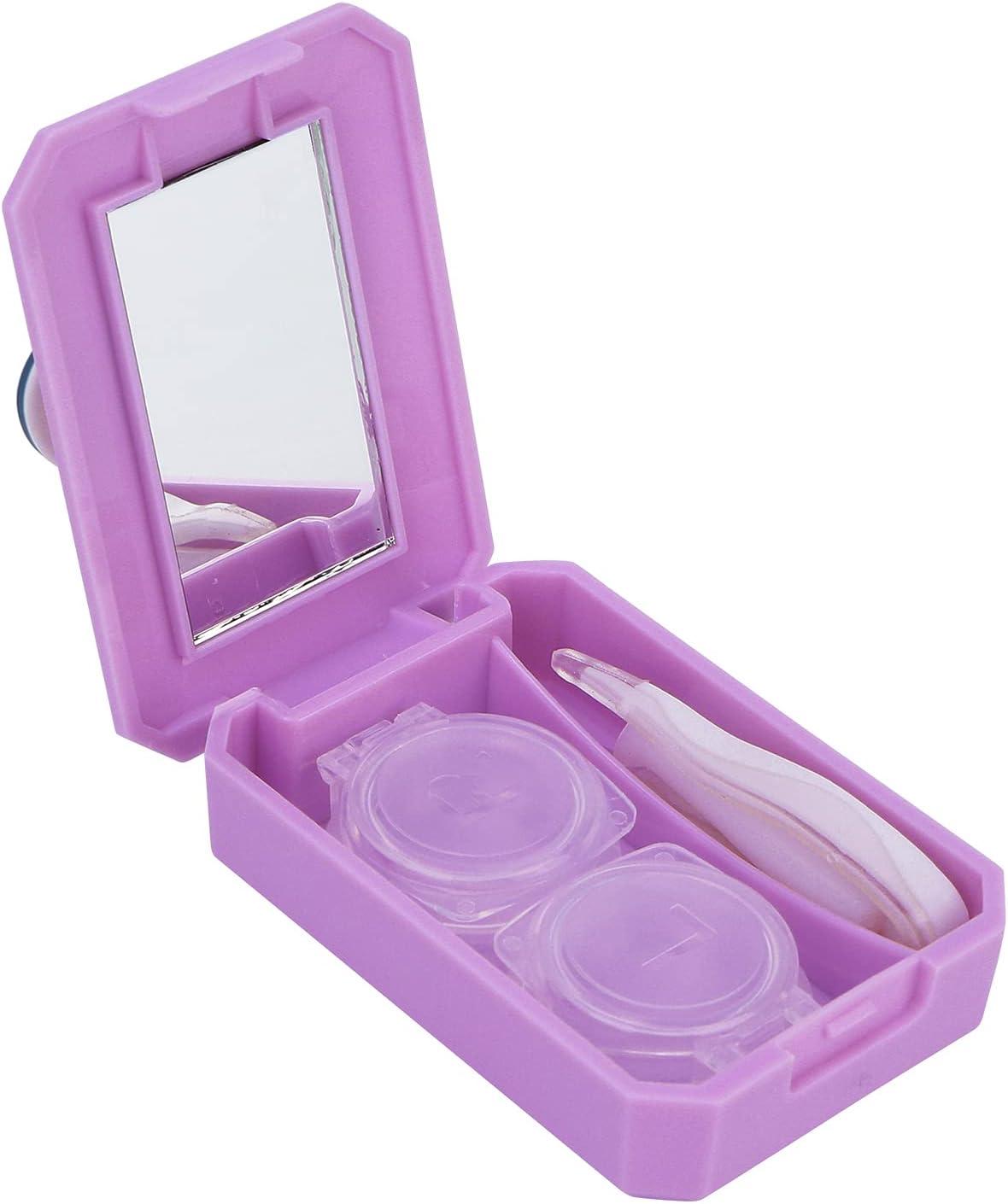 Cute Cartoon Pattern Cosmetic Contact Lens Case Set Purple Contact Lens ...