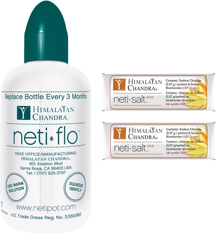 Himalayan Neti Flo Nasal Wash Bottle | 30 Sachets, 10 Ounce | Natural ...